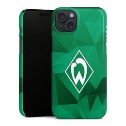 DeinDesign iPhone 15 Plus Handy Premium Case Smartphone Handyh&uuml;lle Schutzh&uuml;lle gl&auml;nzend Camouflage Sv Werder Bremen Official Licensed Product Premium Case