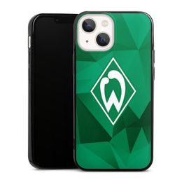 DeinDesign iPhone 13 Mini Handy Slim Case extra d&uuml;nn Silikon Handyh&uuml;lle schwarz H&uuml;lle Camouflage Sv Werder Bremen Official Licensed Product Silikon Slim Case