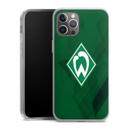DeinDesign iPhone 12 Pro Max Handy Silikon H&uuml;lle Case transparent Handyh&uuml;lle Sv Werder Bremen Official Licensed Product Coat Of Arms Silikon Case