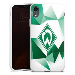 DeinDesign iPhone Xr Handy Silikon H&uuml;lle Case wei&szlig; Handyh&uuml;lle Tarnmuster Sv Werder Bremen Official Licensed Product Silikon Case