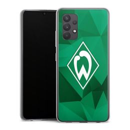 DeinDesign Galaxy A32 4G Handy Silikon H&uuml;lle Case transparent Handyh&uuml;lle Camouflage Sv Werder Bremen Official Licensed Product Silikon Case