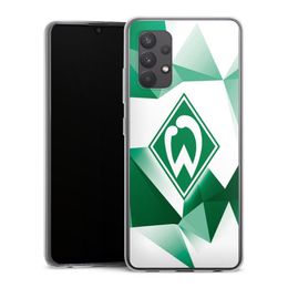 DeinDesign Galaxy A32 4G Handy Silikon H&uuml;lle Case transparent Handyh&uuml;lle Tarnmuster Sv Werder Bremen Official Licensed Product Silikon Case