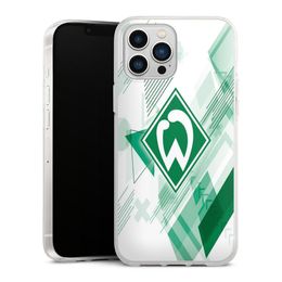 DeinDesign iPhone 13 Pro Max Handy Silikon H&uuml;lle Case transparent Handyh&uuml;lle Official Licensed Product Sv Werder Bremen Muster Silikon Case