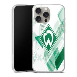 DeinDesign iPhone 16 Pro Max Handy Silikon H&uuml;lle Case transparent Handyh&uuml;lle Official Licensed Product Sv Werder Bremen Muster Silikon Case