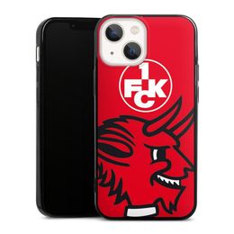 DeinDesign iPhone 13 Mini Handy Slim Case extra d&uuml;nn Silikon Handyh&uuml;lle schwarz H&uuml;lle Devil 1. Fc Kaiserslautern 1. Fck Silikon Slim Case