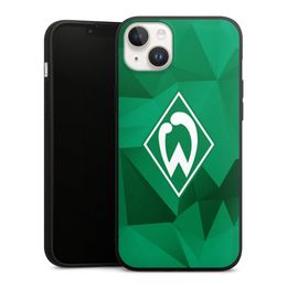DeinDesign iPhone 14 Handy Premium Silikon H&uuml;lle Handyh&uuml;lle schwarz Case Camouflage Sv Werder Bremen Official Licensed Product Silikon Premium Case