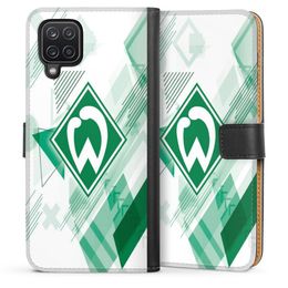 DeinDesign Galaxy A12 Handy Klapph&uuml;lle Handyh&uuml;lle aus Kunst Leder schwarz Flip Case Sv Werder Bremen Official Licensed Product Muster Sideflip mit langer Lasche