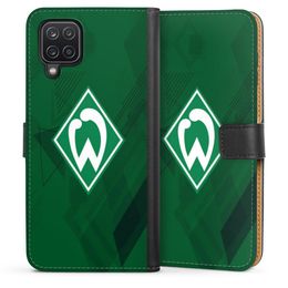 DeinDesign Galaxy A12 Handy Klapph&uuml;lle Handyh&uuml;lle aus Kunst Leder schwarz Flip Case Sv Werder Bremen Coat Of Arms Official Licensed Product Sideflip mit langer 