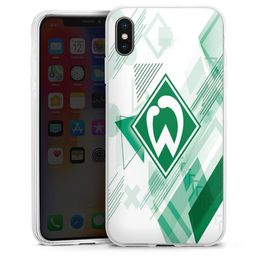 DeinDesign iPhone Xs Max Handy Silikon H&uuml;lle Case transparent Handyh&uuml;lle Official Licensed Product Sv Werder Bremen Muster Silikon Case
