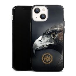 DeinDesign iPhone 13 Mini Handy Slim Case extra d&uuml;nn Silikon Handyh&uuml;lle schwarz H&uuml;lle Eintracht Frankfurt Eagle Official Licensed Product Silikon Slim Case