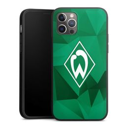 DeinDesign iPhone 12 Pro Handy Premium Silikon H&uuml;lle Handyh&uuml;lle schwarz Case Official Licensed Product Camouflage Sv Werder Bremen Silikon Premium Case