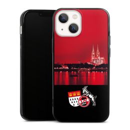 DeinDesign iPhone 13 Mini Handy Slim Case extra d&uuml;nn Silikon Handyh&uuml;lle schwarz H&uuml;lle 1. Fc K&ouml;ln Skyline Official Licensed Product Silikon Slim Case