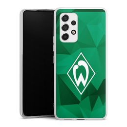DeinDesign Galaxy A53 5G Handy Silikon H&uuml;lle Case transparent Handyh&uuml;lle Official Licensed Product Camouflage Sv Werder Bremen Silikon Case