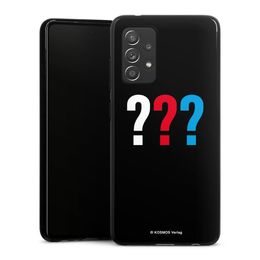 DeinDesign Galaxy A52s 5G Handy Silikon H&uuml;lle Case schwarz Handyh&uuml;lle Logo Die Drei ??? Official Licensed Product