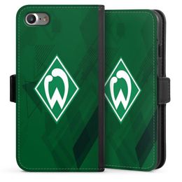 DeinDesign iPhone SE (2020) Handy Klapph&uuml;lle Handyh&uuml;lle aus Kunst Leder schwarz Flip Case Sv Werder Bremen Coat Of Arms Official Licensed Product Sideflip mit 