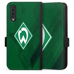DeinDesign Galaxy A50 Handy Klapph&uuml;lle Handyh&uuml;lle aus Kunst Leder schwarz Flip Case Sv Werder Bremen Official Licensed Product Coat Of Arms Sideflip mit Lasche