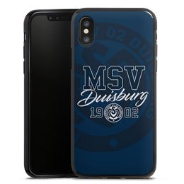 DeinDesign iPhone X Handy Silikon H&uuml;lle Case schwarz Handyh&uuml;lle Soccer Merchandise Msv Duisburg