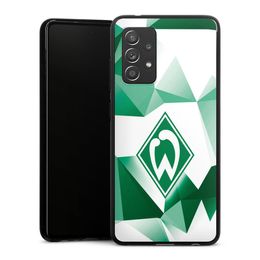 DeinDesign Galaxy A52s 5G Handy Silikon H&uuml;lle Case schwarz Handyh&uuml;lle Tarnmuster Official Licensed Product Sv Werder Bremen