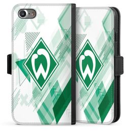 DeinDesign iPhone SE (2020) Handy Klapph&uuml;lle Handyh&uuml;lle aus Kunst Leder schwarz Flip Case Sv Werder Bremen Official Licensed Product Muster Sideflip mit Lasche