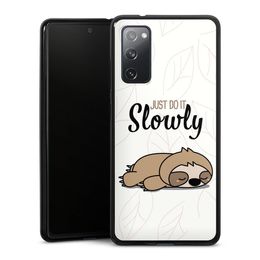 DeinDesign Galaxy S20 FE 5G Handy Silikon H&uuml;lle Case schwarz Handyh&uuml;lle Sloth Animals Lazy Sunday