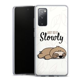 DeinDesign Galaxy S20 FE 5G Handy Silikon H&uuml;lle Case transparent Handyh&uuml;lle Sloth Animals Lazy Sunday Silikon Case