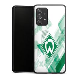 DeinDesign Galaxy A52s 5G Handy Premium Silikon H&uuml;lle Handyh&uuml;lle schwarz Case Muster Official Licensed Product Sv Werder Bremen Silikon Premium Case