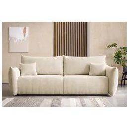 3-Sitzer Inosign "MAVAS Schlafsofa mit Bettkasten" Sofas Gr. B/H/T: 240cm x 88cm x 108cm, Cord, beige (hellbeige) ca.240108cm (Liegefläche 212145 cm), Cord, Chenille, Struktur