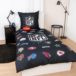 Bettwäsche NFL "NFL All Teams" Gr. B/L: 135cm x 200cm, , Renforcé, B/L: 80cm x 80cm, bunt Wendemotiv