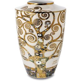 Tischvase Goebel "Vase Gustav Klimt - "Der Lebensbaum"", gold (creme, goldfarben), B:16cm H:24cm T:16cm, Porzellan, Vasen, aus Porzellan, Höhe ca. 24 cm