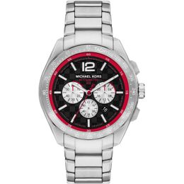 Chronograph Michael Kors "ACCELERATOR 2.0", silber (silberfarben), Armbanduhren, Herren, Armbanduhr, Herrenuhr, Edelstahlarmband, analog, Tag, Stoppfunktion