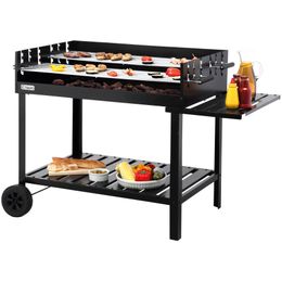 Holzkohlegrill Tepro "Grillwagen Atlanta", schwarz, B:138cm H:92cm T:69cm, Grills, BxTxH: 138x69x92 cm