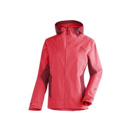 Outdoorjacke Maier Sports "Partu rec W", Damen, Gr. 44, rot (hellrot), 100% Polyester (50% Recycelt), Jacken, Damen Funktionsjacke, wasserdichte Regenjacke mit Kapuze, Wanderjacke