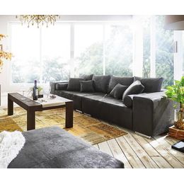 DeLife Big-Sofa Marbeya 285x115 cm Anthrazit Antik Optik 10 Kissen