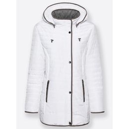 WITT Damen Steppjacke mit streckender L&auml;ngs-Steppung seitlich, wei&szlig;-grau, Gr&ouml;&szlig;e 40