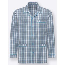 KINGsCLUB Herren Pyjama, blau-kariert, Gr&ouml;&szlig;e 60/62