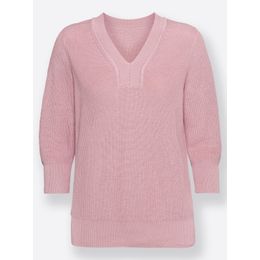 WITT Damen Strickpullover mit 3/4-&Auml;rmeln, hortensie, Gr&ouml;&szlig;e 42