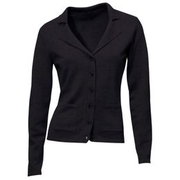 Heine Witt Damen Feinstrickjacke mit Reverskragen, schwarz, Gr&ouml;&szlig;e 38