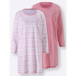 w&auml;schepur w&auml;schepur Damen Langarm Sleepshirts, erika + erika-gestreift, Gr&ouml;&szlig;e 36/38