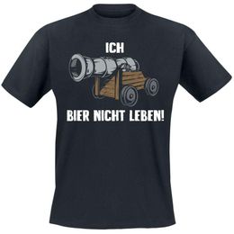 Alkohol & Party Ich Kanone Bier nicht leben! T-Shirt schwarz in L 5808 - GL64000 - 4c Frontprint
