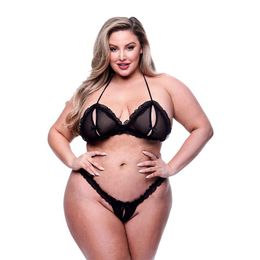 Baci Peekaboo Bra & Crotchless G-String Set
