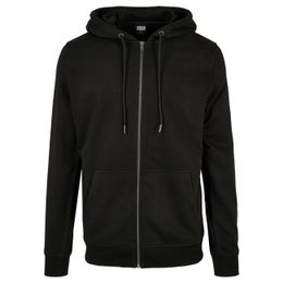 Sweatjacke Urban Classics "Urban Classics Herren Basic Terry Zip Hoody" Gr. L, schwarz Herren Sweatjacken