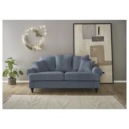 3-Sitzer Home Affaire "WESTMINSTER", blau (marineblau), B:200cm H:95cm T:100cm, Sofas, mit Federkern-Polsterung