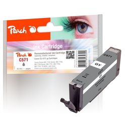 Peach Tintenpatrone grau ersetzt Canon CLI-571GY