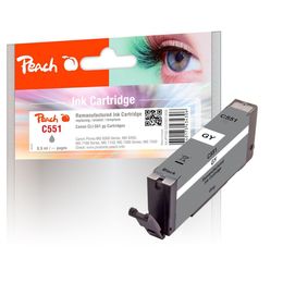 Peach Tintenpatrone grau ersetzt Canon CLI-551GY