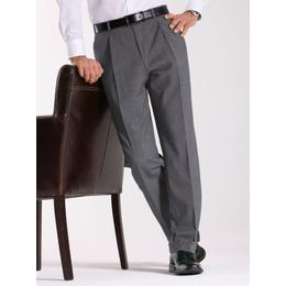 Relaxhose CLASSIC Gr. 52, Normalgrößen, grau (silbergrau, meliert), Herren, 54% Polyester, 44% Schurwolle, 2% Elasthan, unifarben, Hosen