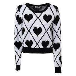 Influencer Pullover Damen Gr&ouml;&szlig;e M schwarz / offwhite