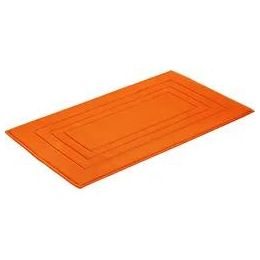 Badematte Vossen "Feeling" Badematten Gr. quadratisch (60cm x 60cm), Baumwolle, orange Badteppich, Uni-Farben, mit Bordüre, Hoch-Tief Effekt, reine Baumwolle