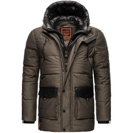 Stone Harbour Winterjacke 'Mitjaa' Herren Gr&ouml;&szlig;e M schlammfarben / schwarz