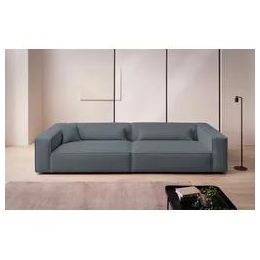 3-Sitzer LeGer Home by Lena Gercke "PIARA, XXL Sofa mit Kedernaht, Big-Sofa in Cord oder Leinenoptik" Sofas Gr. B/H/T: 316cm x 66cm x 136cm, Cord, grau (anthrazit) schwarze Füße, bequemer Sitzkomfort, extra tiefe Sitzfläche