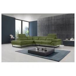 Ecksofa Egoitaliano "Queenie, extravagantes Sofa mit erstklassigem Sitzkomfort", grün (kiwi), B:284cm H:95cm T:108cm, Luxus-Microfaser (100% Polyester) Leder u00bbBULLu00ab (echtes Rindsleder). Geschliffenes, pigmentiertes und behandeltes Rindsleder mit einer Dicke von 1, 3-1, 5 mm. Dieses Leder zeigt eine ziemlich weiche Hand mit einem halb undurchsichtigen Aussehen. Es handelt sich um ein geschü